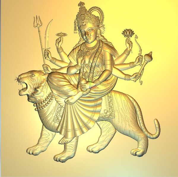 3DGOD-1018 Durga Mata Maa Durga Artcam 3D Design CNC Model Download ...