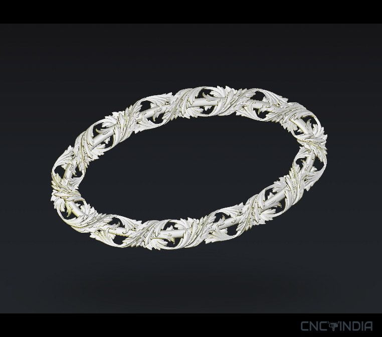 3DFRMO-1003 Oval Frame CNC 3D Model Mirror Frame Artcam Relief & STL ...