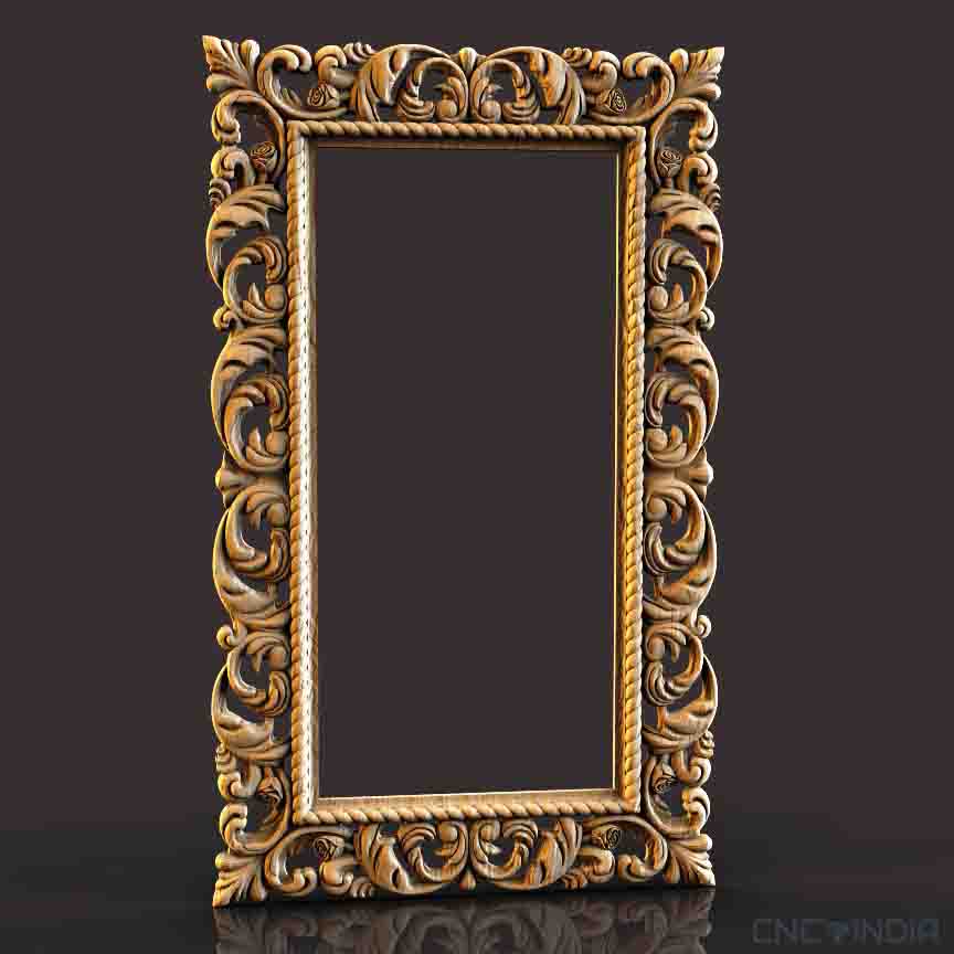 3DFRMR-1007 Frame Rectangle 3D Model For CNC Rectangular Mirror Frame ...