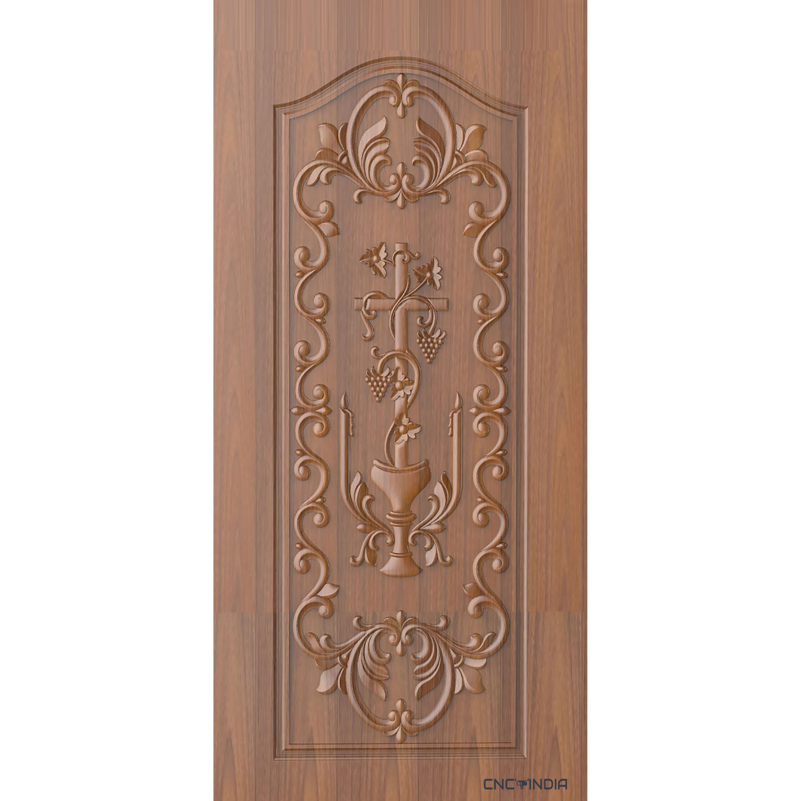 DRTRP1-1019 Traditional Single Panel Door Design CNC 3D Model Download ...