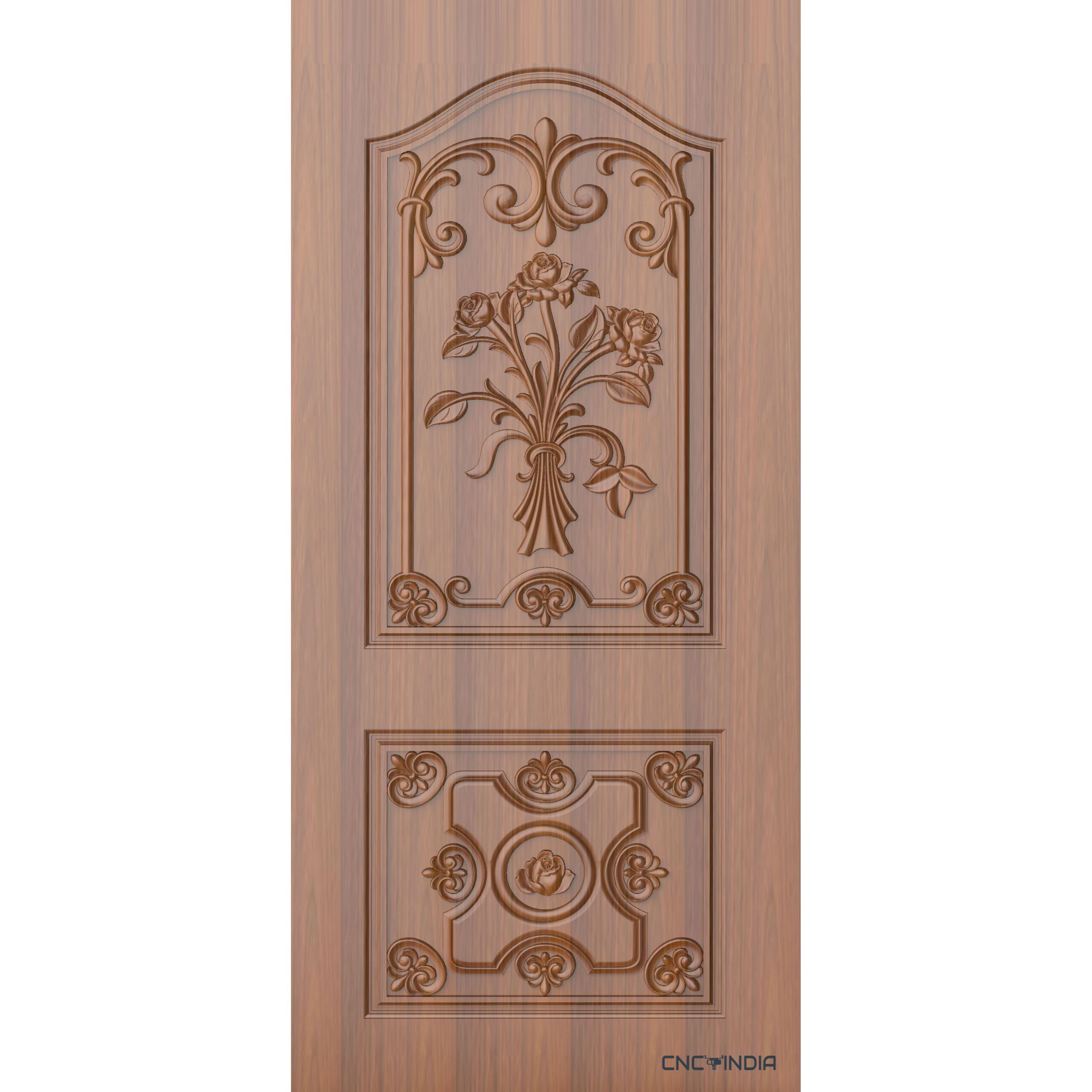 DRTRP2-1017 Two 2 Panel Single Door Design Artcam Relief 3D Model ...