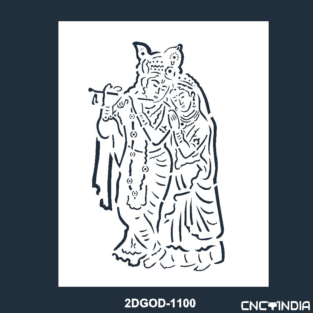 2DGOD-1100 Shri Radha Krishna Vector DXF EPS File Download - CNC INDIA
