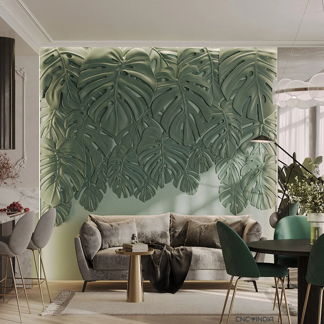 3DWD-1077 Wall Decor (Decoration) Leaf Pattern Design CNC 3D Model ...